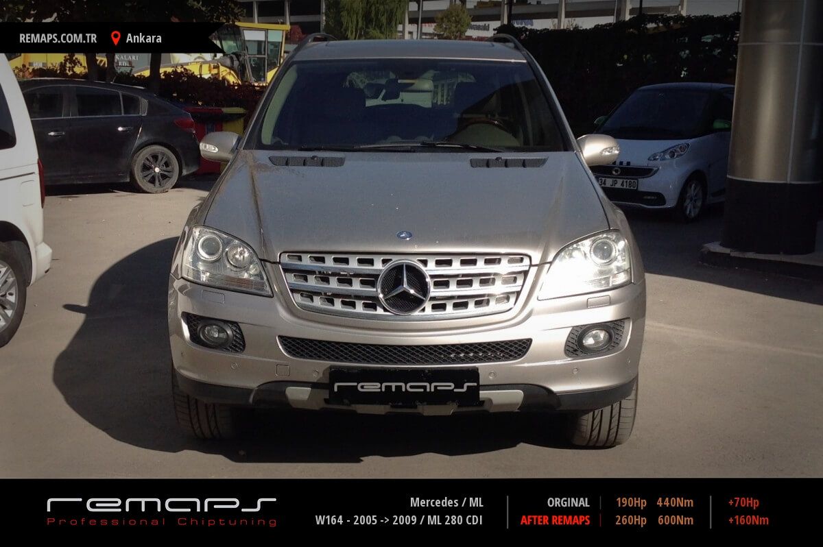 Mercedes ML W164 - 2005 -> 2009 ML 280 CDI Chip Tuning, Performans ...